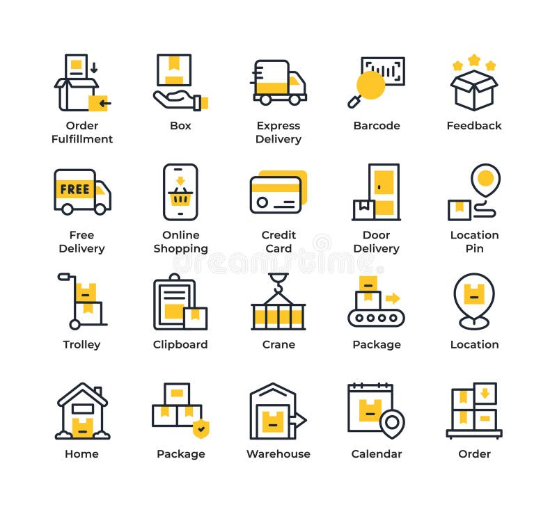 Line Delivery Icons. Editable Stroke Stock Vector - Illustration of ...