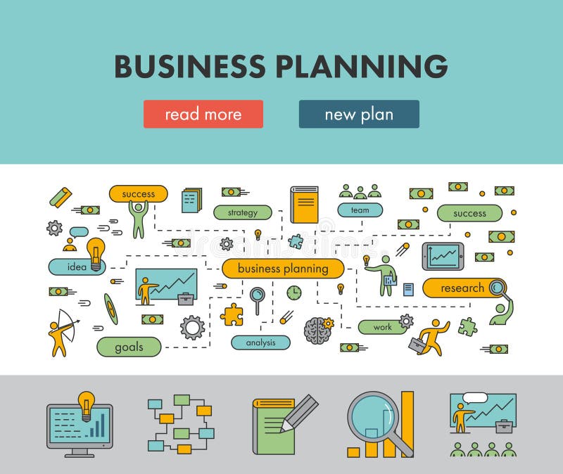 Line Design Concept Banner for Business Planning Stock Illustration ...