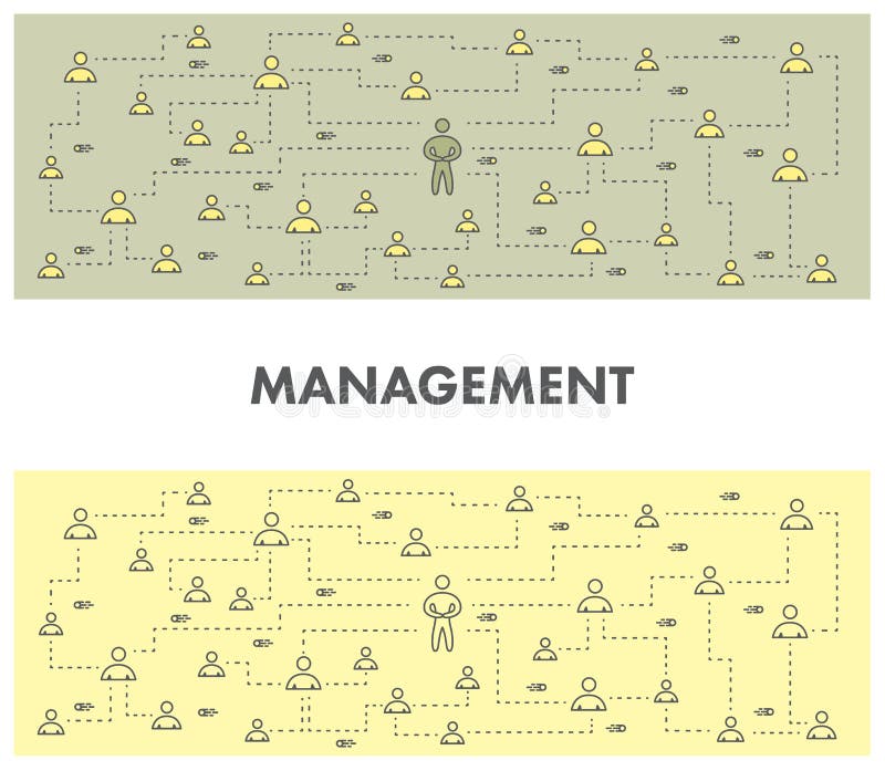 Line Design Concept Banner for Management Stock Illustration ...