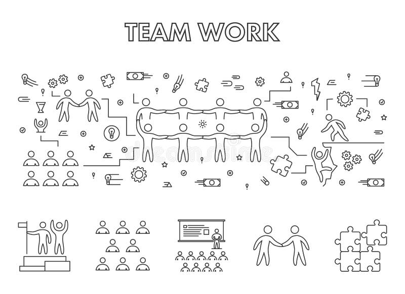 Working Together Line Stock Illustrations – 6,698 Working Together Line ...
