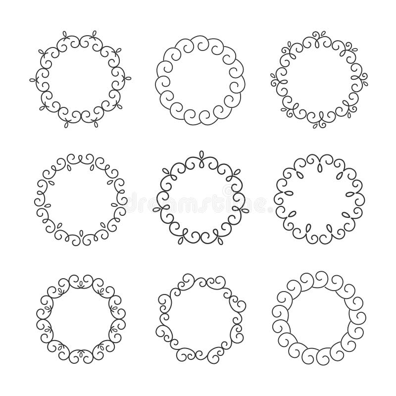 Line Design Elements for Frames Stock Vector - Illustration of linear ...