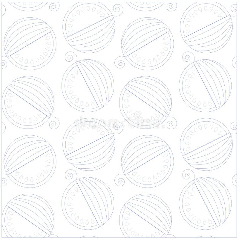 Line Design Seamless Pattern with Blue Watermelon on White Stock Vector ...