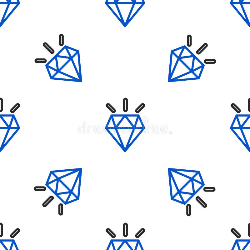 Line Diamond Teeth Icon Isolated Seamless Pattern on White Background ...