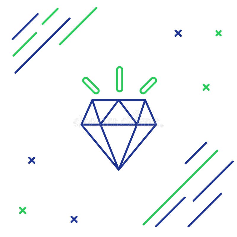 Line Diamond Teeth Icon Isolated on White Background. Colorful Outline ...