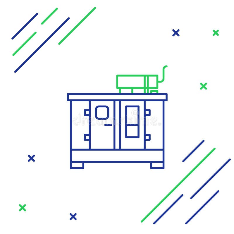 Line Diesel Power Generator Icon Isolated on Grey Background ... Line Diesel Power Generator Icon Isolated on Grey Background ...