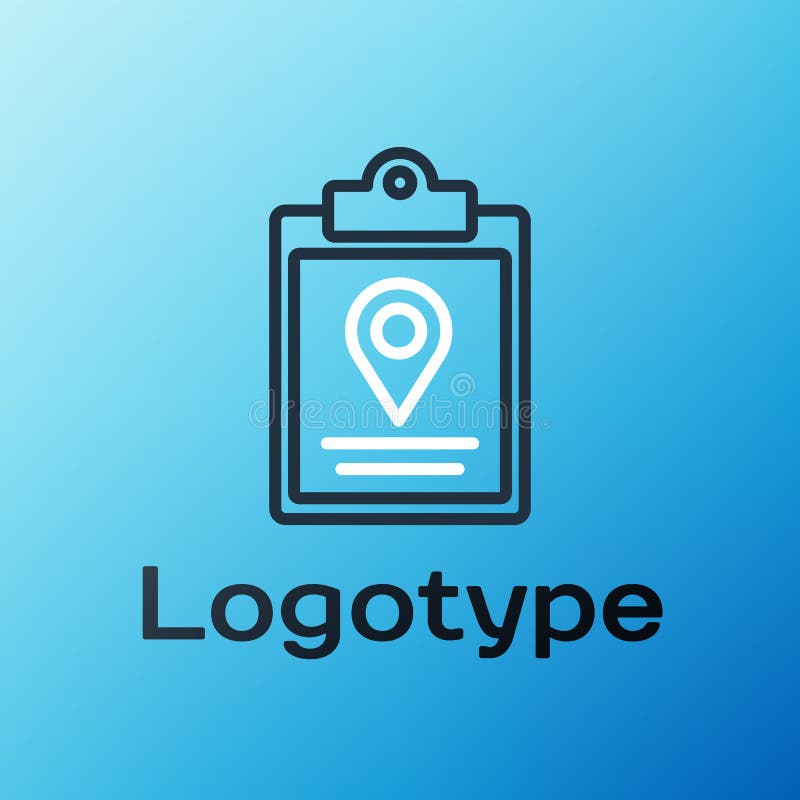 Line Document Tracking Marker System Icon Isolated on Blue Background ...