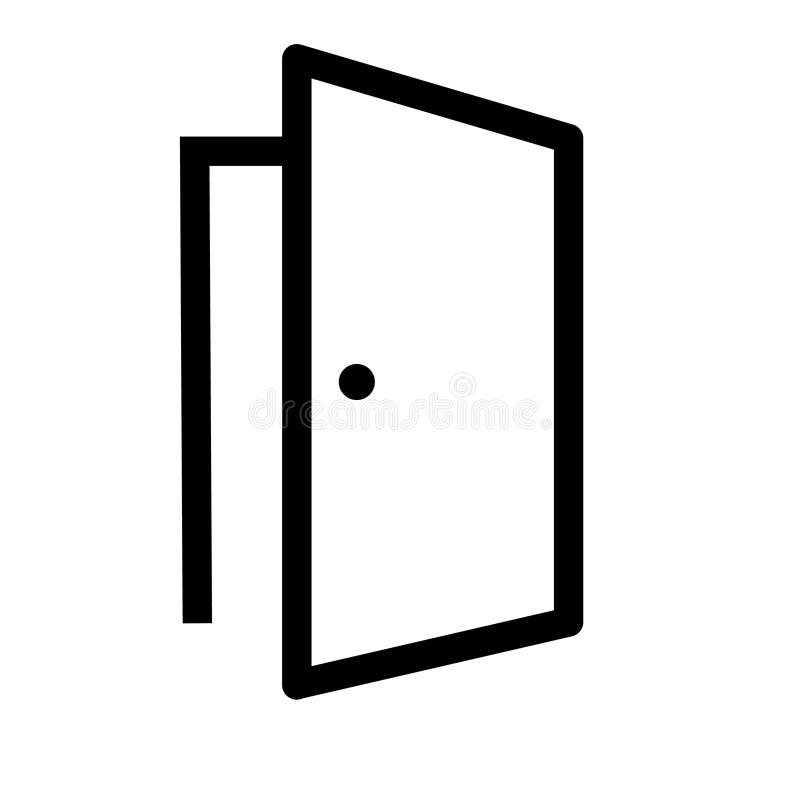 Line Door Sign Icon Enter or Exit Symbol. Internal Door. Circle and ...