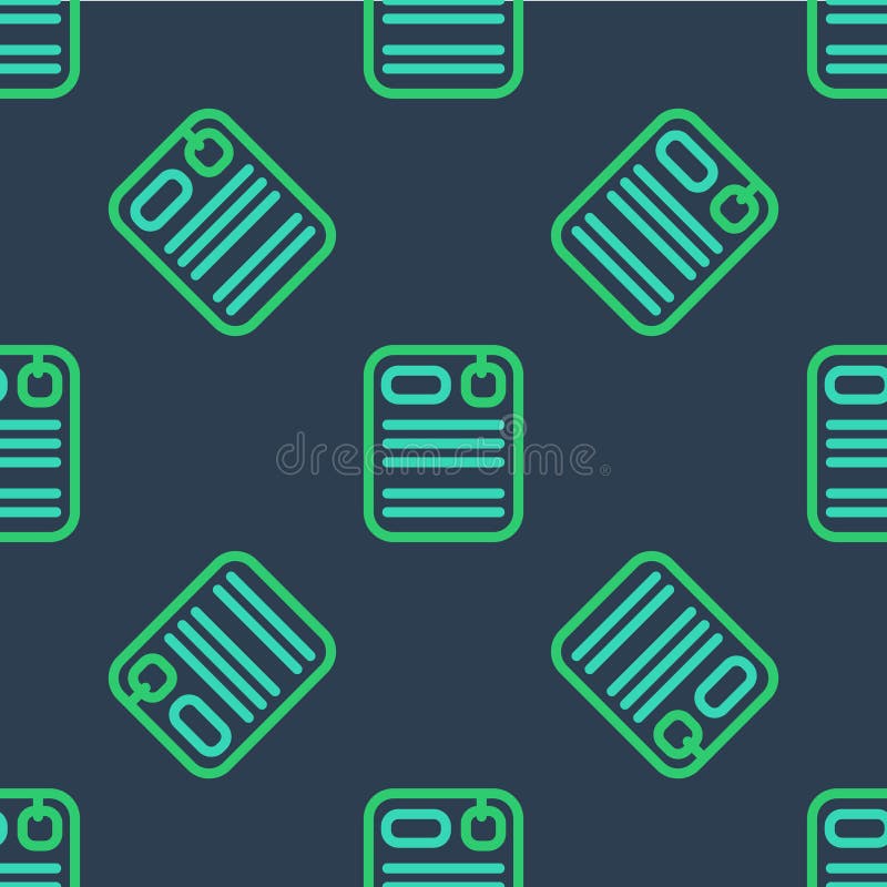 Line Dossier Folder Icon Isolated Seamless Pattern on Blue Background ...