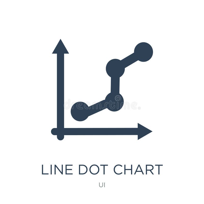 Line Dot Chart Icon in Trendy Design Style. Line Dot Chart Icon ...