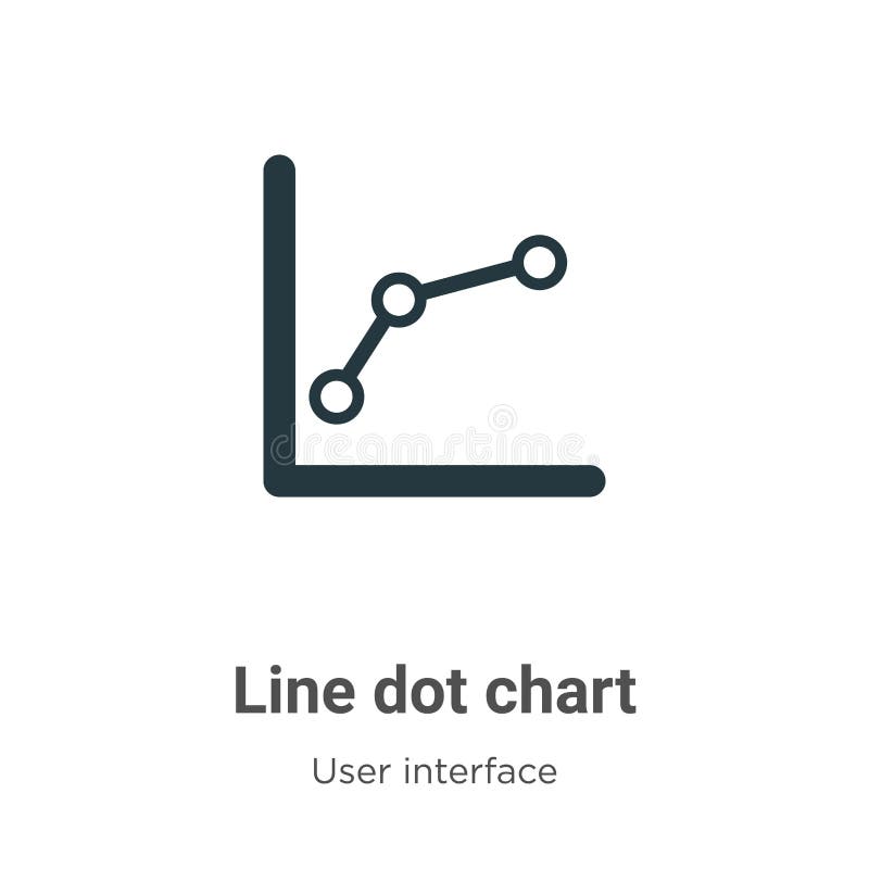 Line Dot Chart Vector Icon on White Background. Flat Vector Line Dot ...