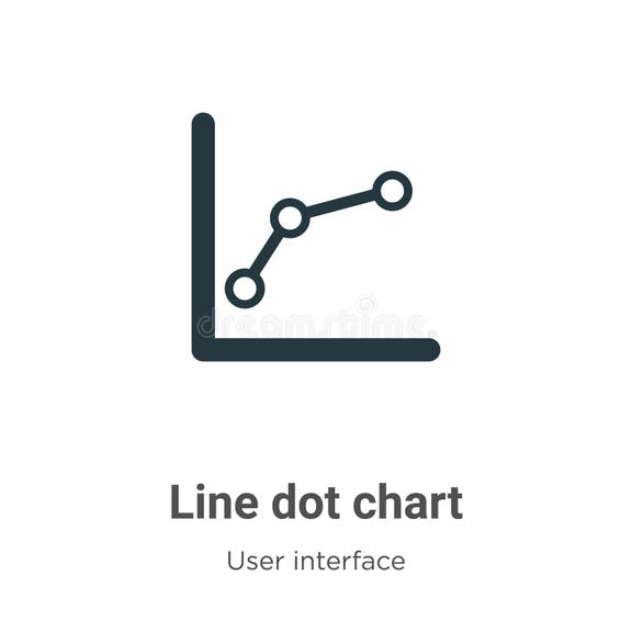 Line Dot Chart Vector Icon on White Background. Flat Vector Line Dot ...