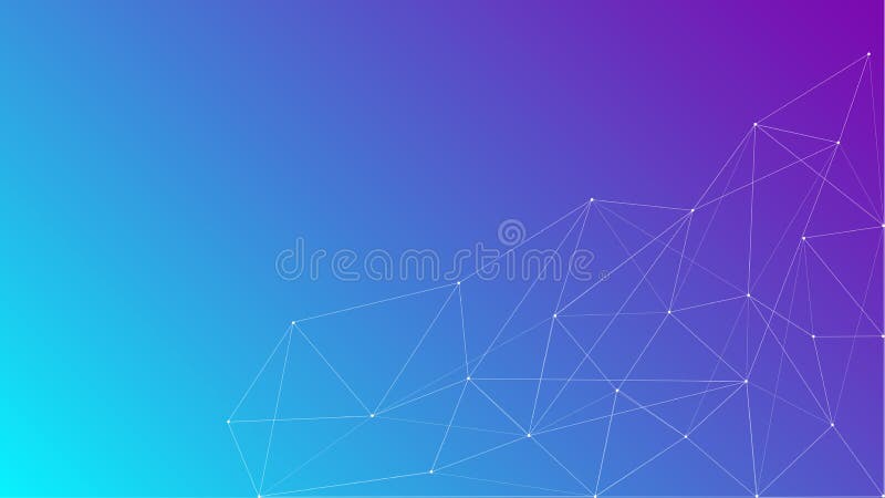 Line and Dots Connection Background, Blue and Purple Abstract Network ...