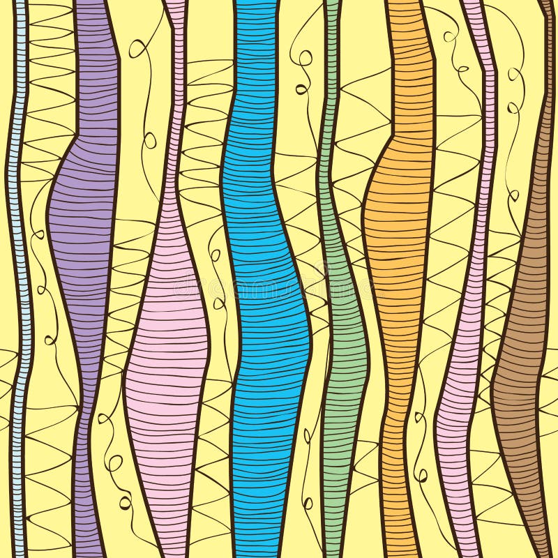 Line Draw Vertical Seamless Pattern Stock Vector - Illustration of ...