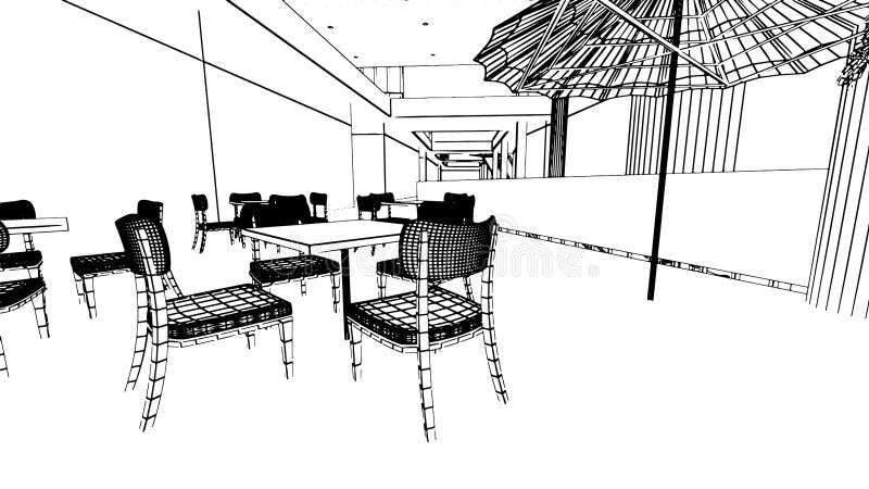 Line Drawing of the Area of the Department Store Hall, the Food Store ...