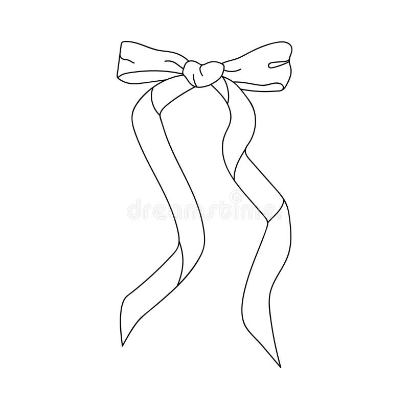 Line Drawing of a Bow stock vector. Illustration of graphic - 328349814