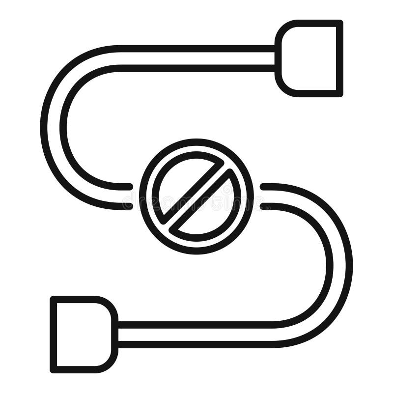 Line Drawing of a Broken Cable Showing No Connection Stock Vector ...