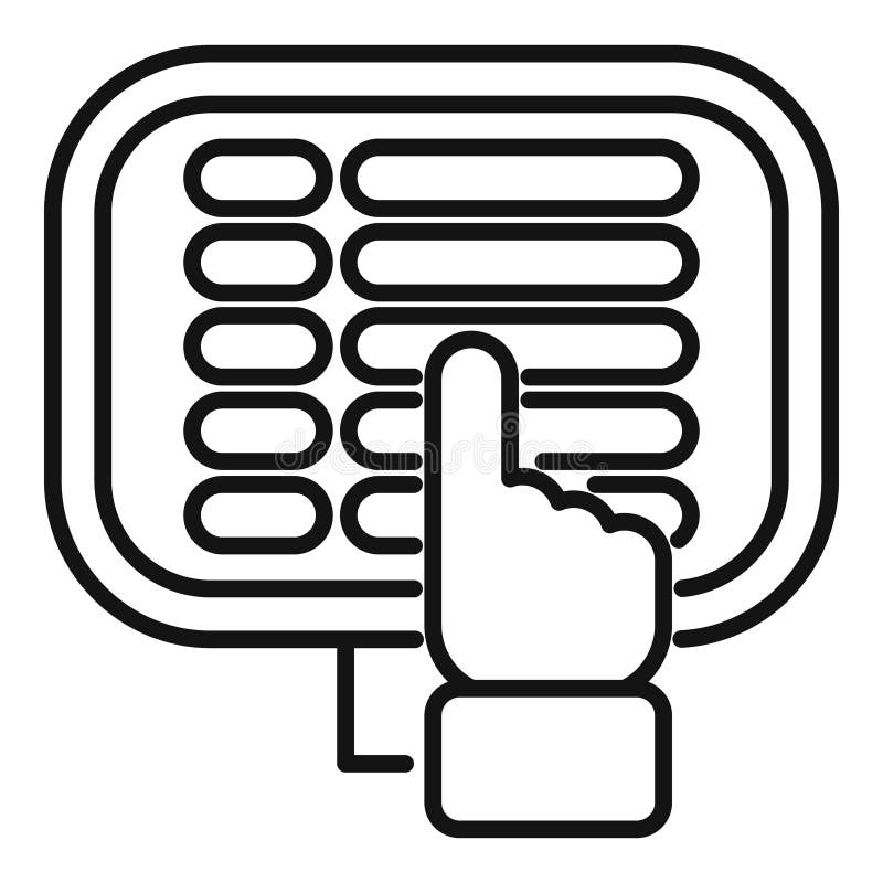 Businessman Finger Pressing Button on Control Panel Icon Stock Vector ...