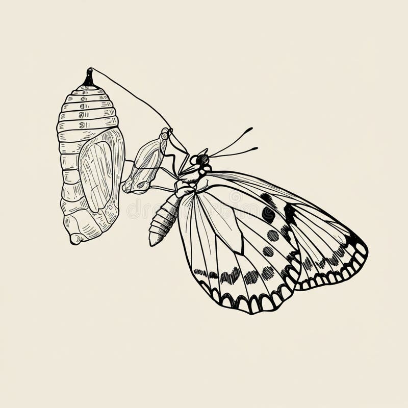 Line Drawing Chrysalis Stock Illustrations – 338 Line Drawing Chrysalis ...