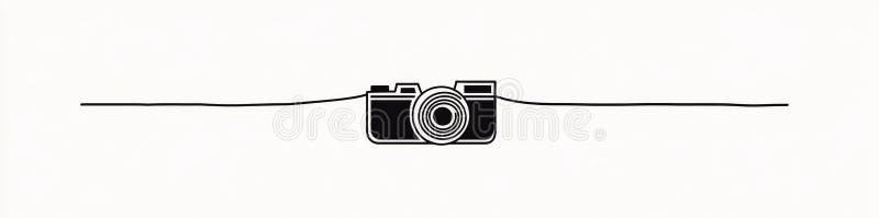 A Line Drawing of a Camera Icon with a Modern Illustration on an ...