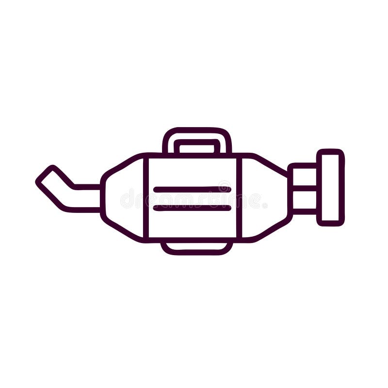 A Line Drawing of a Car Engine with a Black Handle Stock Photo ...