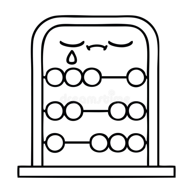 Line Drawing Cartoon Abacus Stock Vector - Illustration of abacus, hand ...
