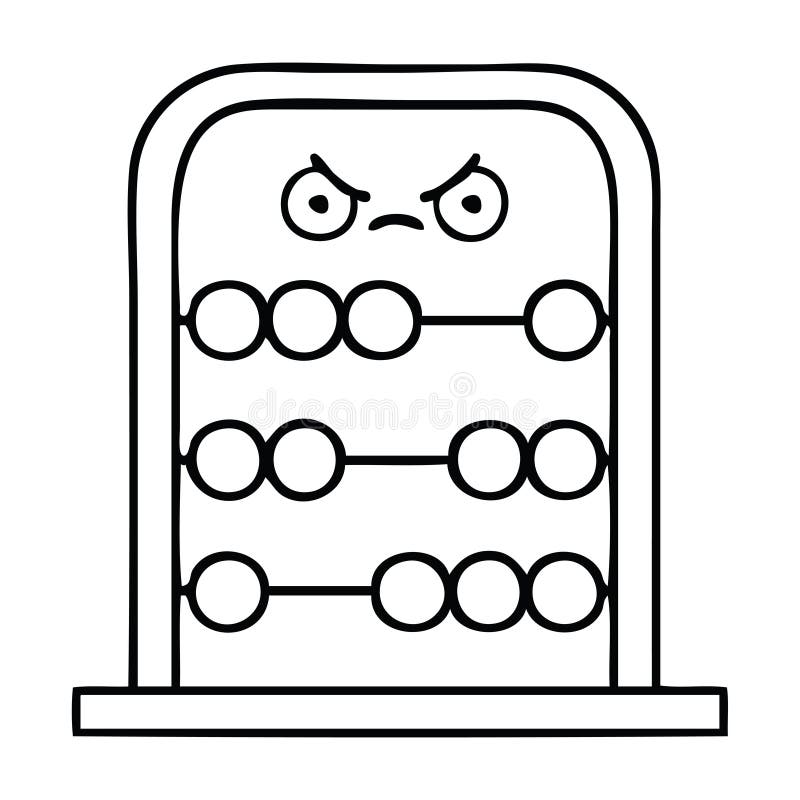 Line Drawing Cartoon Abacus Stock Vector - Illustration of freehand ...