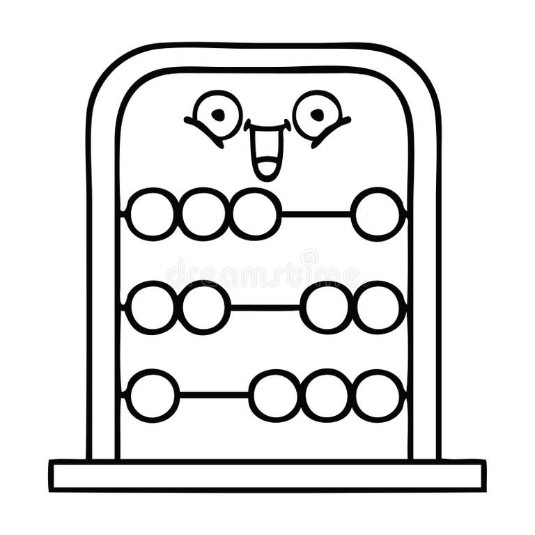 Line Drawing Cartoon Abacus Stock Vector - Illustration of quirky ...