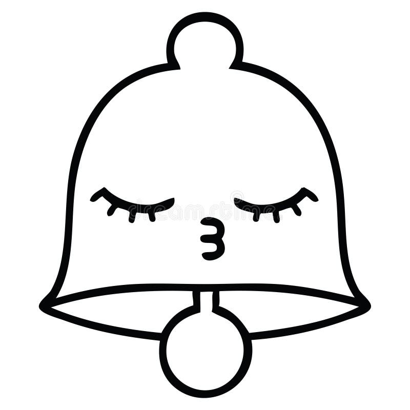 Line drawing cartoon bell stock vector. Illustration of line - 149299278