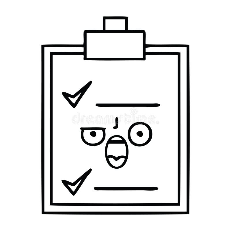 Line Drawing Cartoon Check List Stock Vector - Illustration of artwork ...