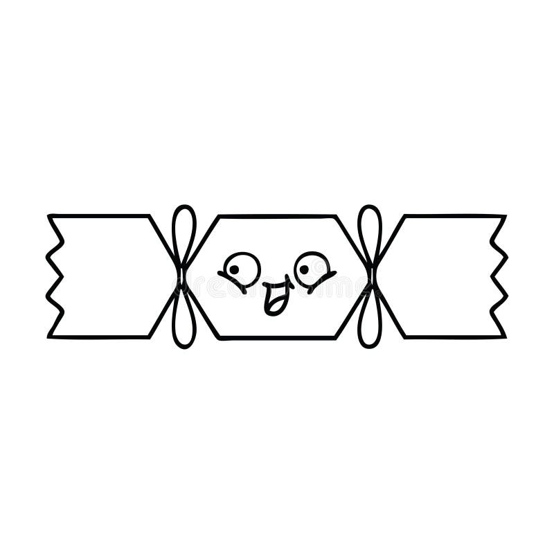 Line Drawing Cartoon Christmas Cracker Stock Vector - Illustration of ...