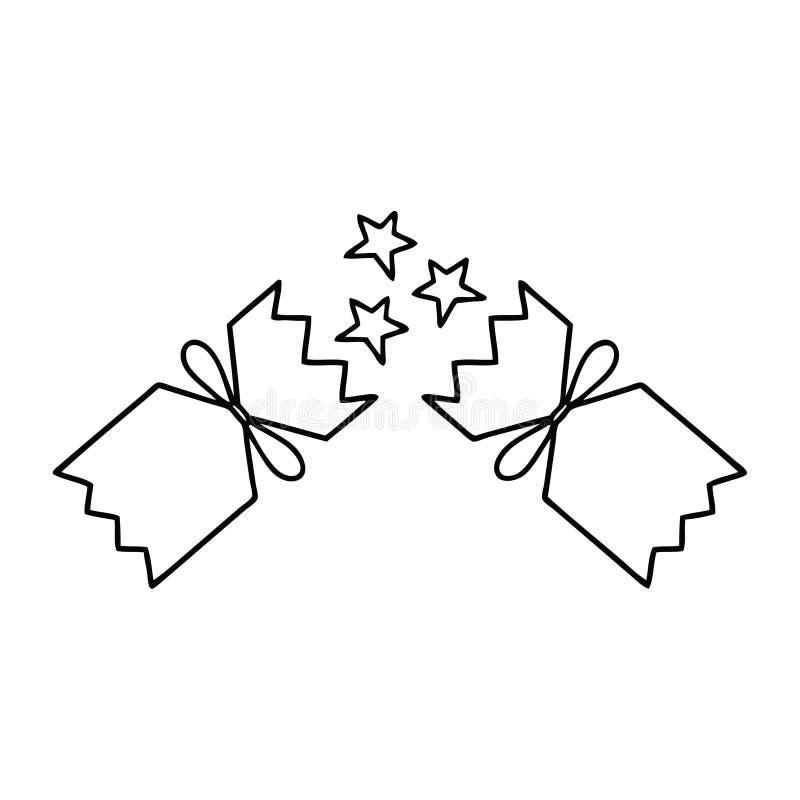 Cartoon Christmas Cracker Celebration Holiday Cute Illustration Retro ...