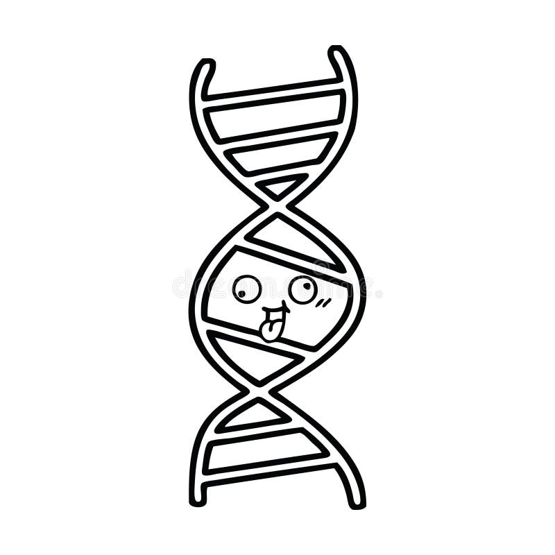 Cartoon Dna Dna Strand Biology Science Chemistry Life Experiment Cute ...