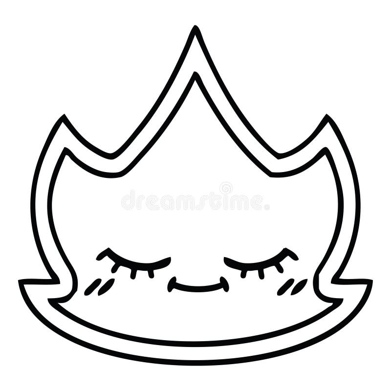 Line Drawing Cartoon Fire Flame Stock Vector - Illustration of artwork ...
