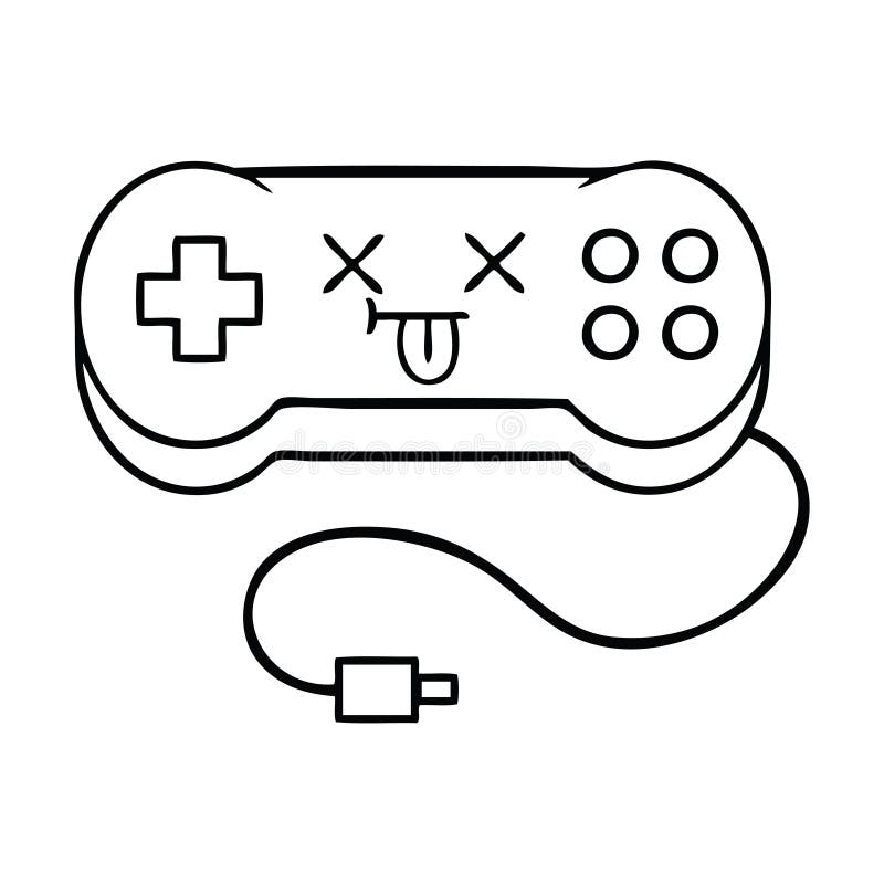 Cartoon Game Controller Gamer Cute Illustration Retro Freehand Free ...