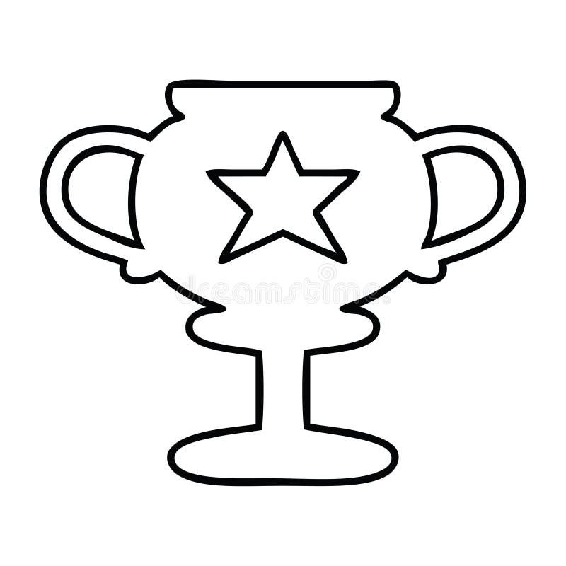 Line Drawing Cartoon Gold Trophy Stock Vector - Illustration of sport ...