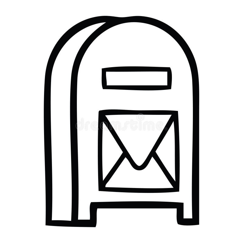 Line Drawing Cartoon Mail Box Stock Vector - Illustration of quirky ...