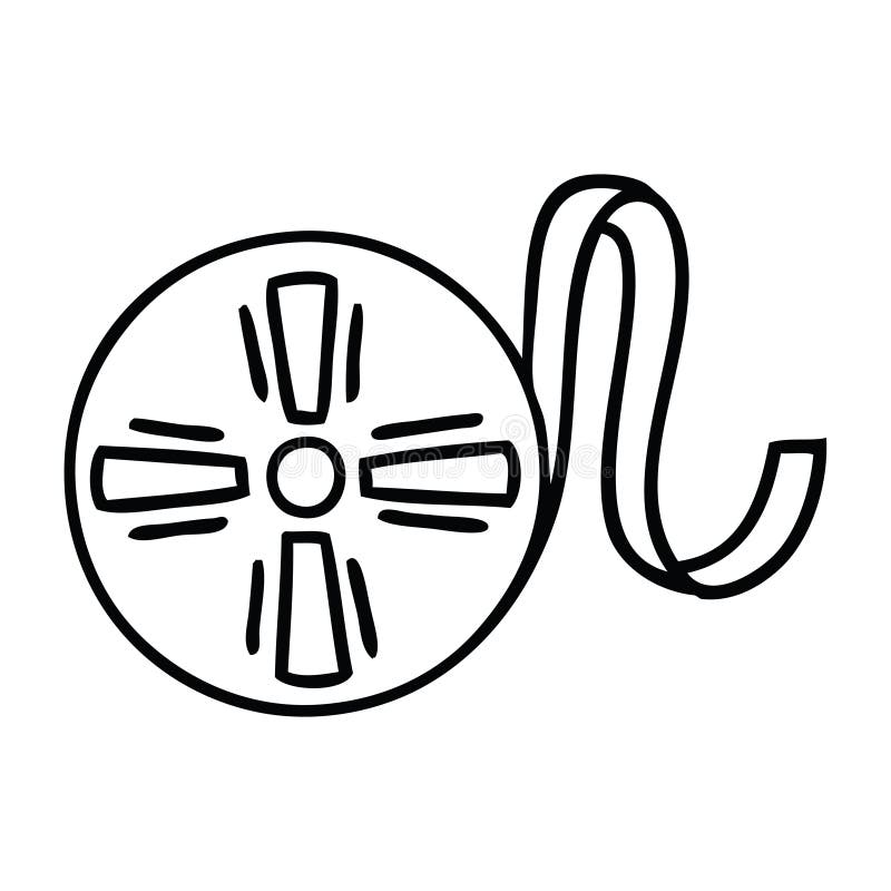 Line Drawing Cartoon of a Movie Roll Stock Vector - Illustration of ...