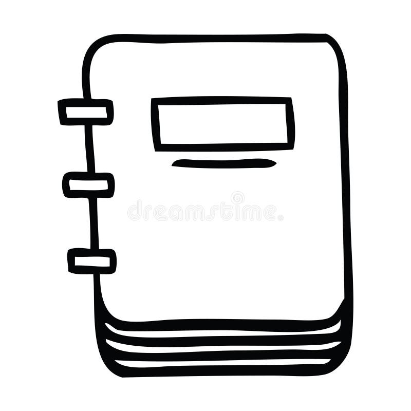 Line Drawing Cartoon Note Book Stock Vector - Illustration of hand ...