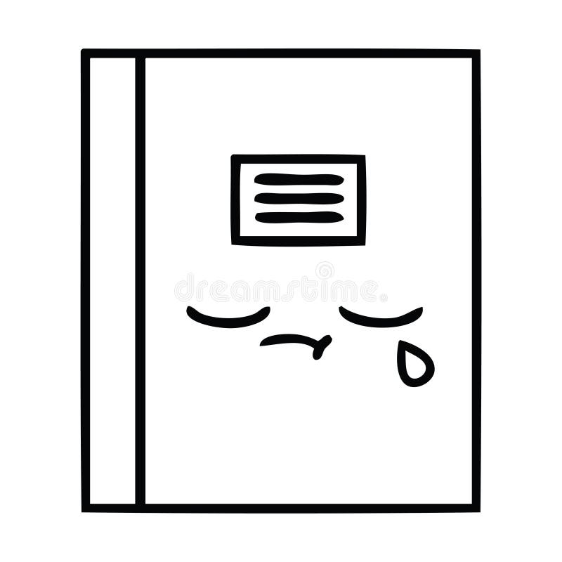 Line Drawing Cartoon Notebook Stock Vector - Illustration of hand ...