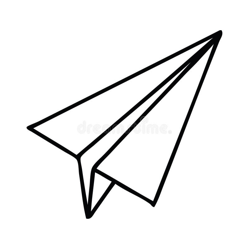 Paper Plane Airplane Aeroplane Folded Cute Illustration Retro Freehand ...