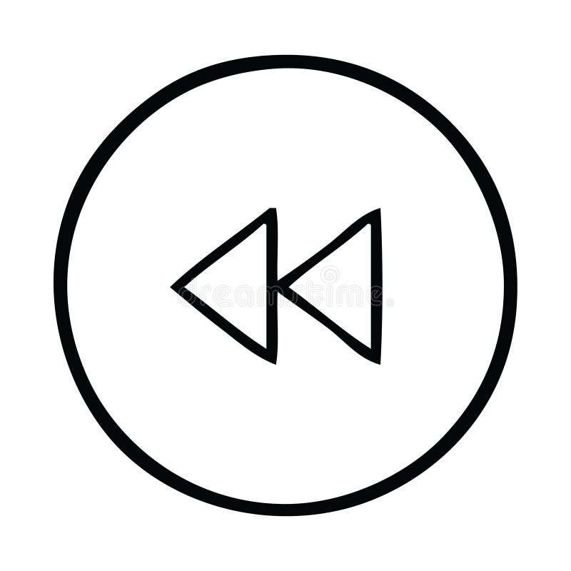 Cartoon Rewind Button Radio Audio Music Cute Illustration Retro ...