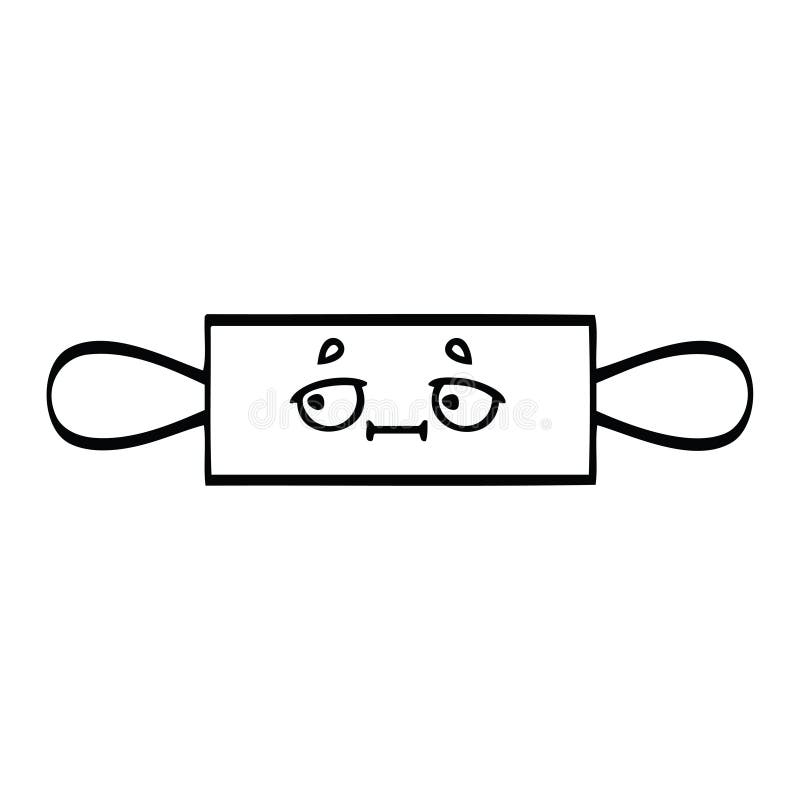 Cartoon Rolling Pin Cooking Cook Baking Cute Illustration Retro ...