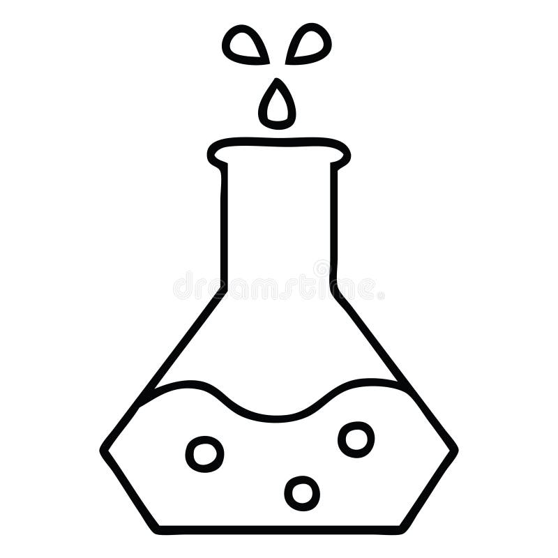 Line Drawing Cartoon Science Experiment Stock Vector - Illustration of ...