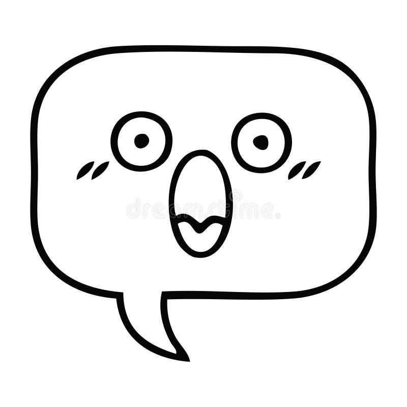Cartoon Speech Bubble Communication Cute Illustration Retro Freehand ...