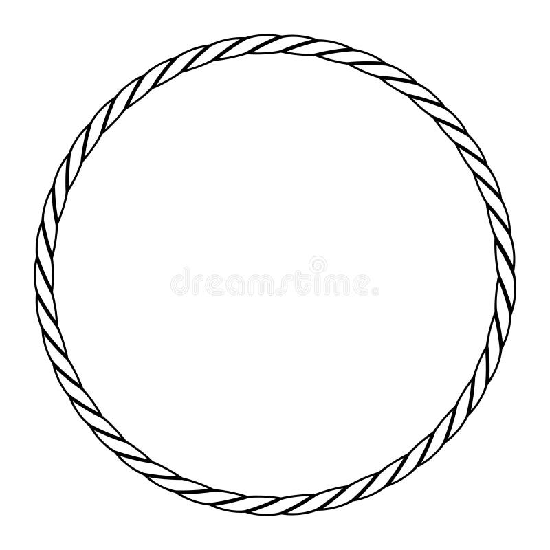 Line Drawing Circular Frame Made from Thick, Braided Rope Stock Vector ...