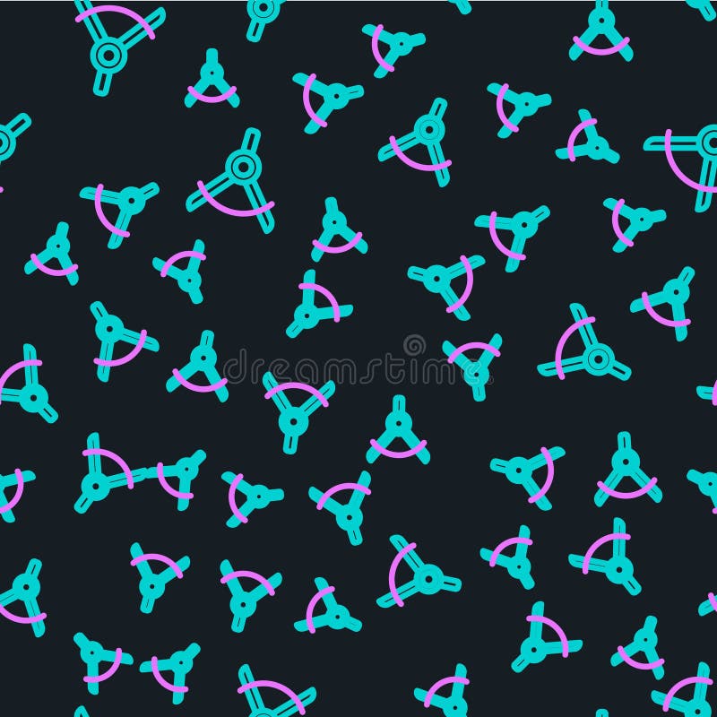 Line Drawing Compass Icon Isolated Seamless Pattern On Black Background Compasses Sign Stock