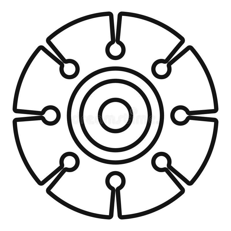 Line Drawing of a Cutting Disc with Segments for Angle Grinder Stock ...