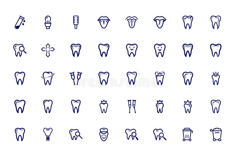Seamless Pattern Showing Dental Health Icons with White Background ...