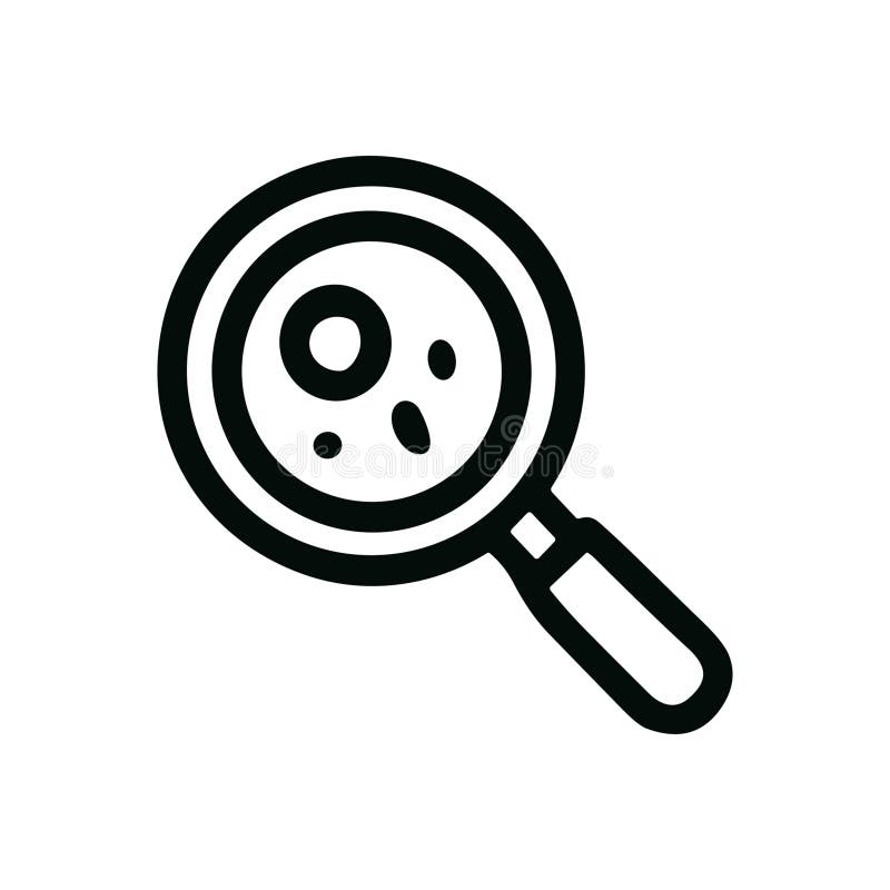 Line Drawing Detailed Microbe through Magnifying Glass Icon Stock ...