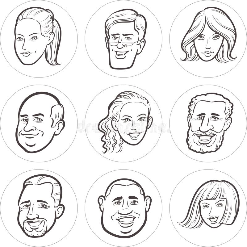 Collection of Diverse Cartoon Vector People Faces Stock Vector ...
